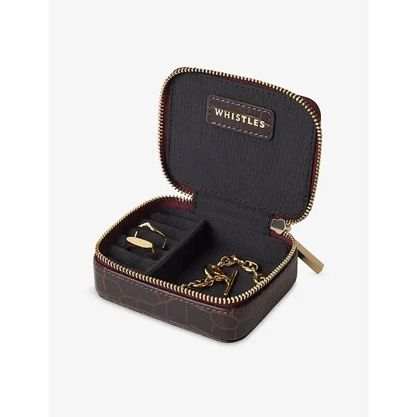Whistles Croc-embossed Leather Jewellery Box