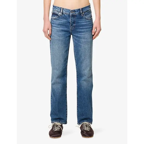FRAME The Cigarette Slim-leg Low-rise Denim Jeans
