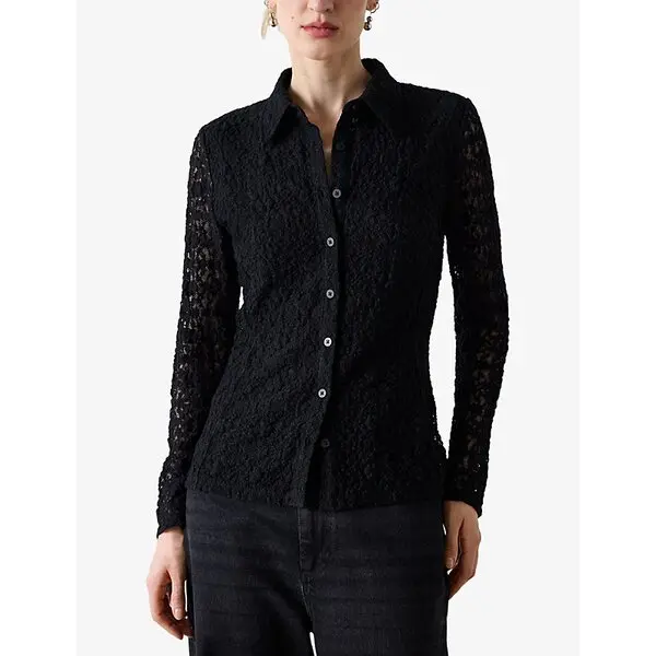 Whistles Semi-sheer Lace Shirt