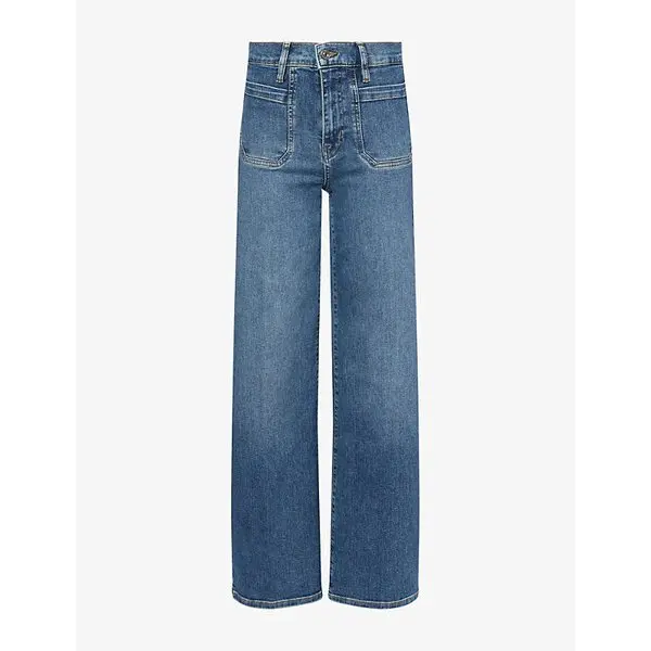 FRAME Le Slim Palazzo High-rise Stretch-denim Jeans - Ether