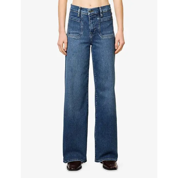 FRAME Le Slim Palazzo High-rise Stretch-denim Jeans