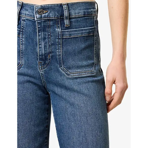 FRAME Le Slim Palazzo High-rise Stretch-denim Jeans