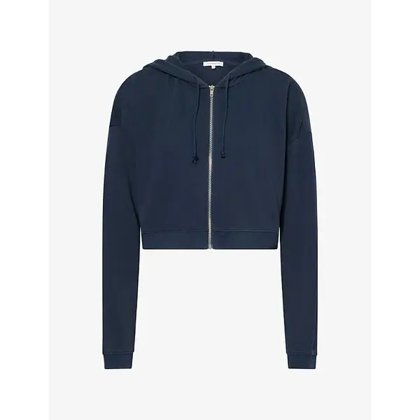 Good American Cropped Cotton Hoody - Navy