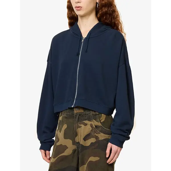Good American Cropped Cotton Hoody