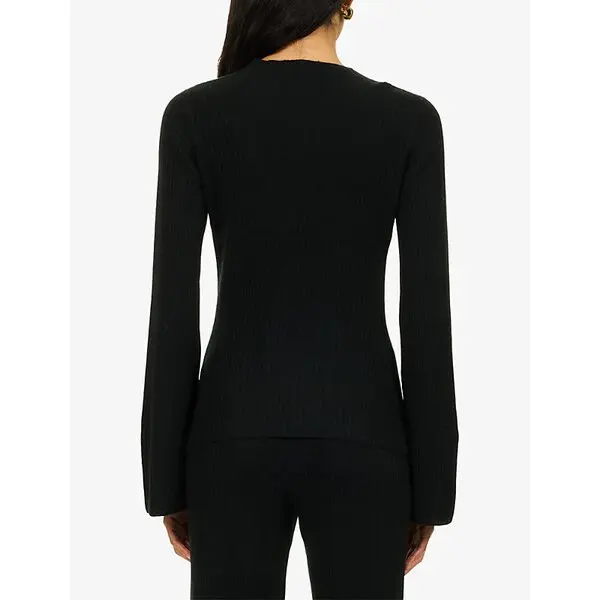 Le Kasha Ribbed Long-sleeve Cashmere Top