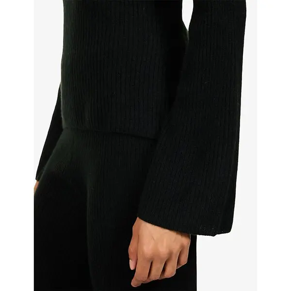Le Kasha Ribbed Long-sleeve Cashmere Top