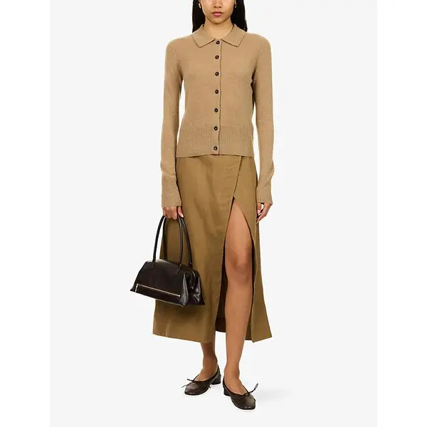 Le Kasha Ribbed-trims Cashmere Knitted Polo Cardigan