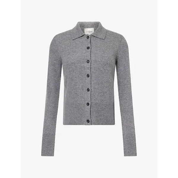 Le Kasha Ribbed-trims Cashmere Knitted Polo Cardigan