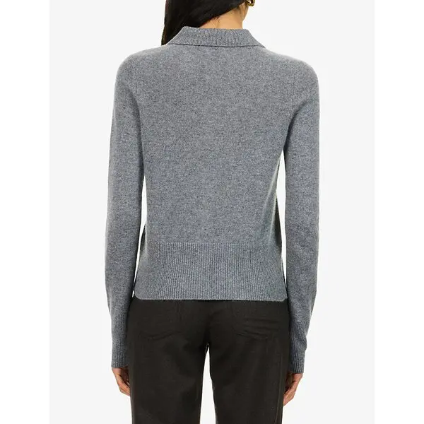 Le Kasha Ribbed-trims Cashmere Knitted Polo Cardigan