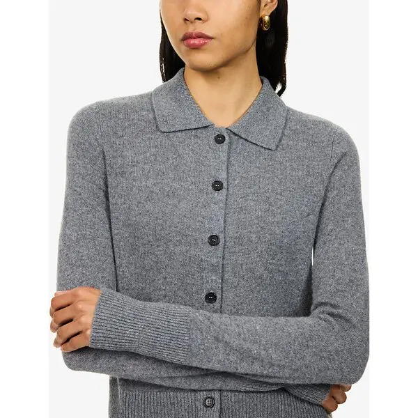 Le Kasha Ribbed-trims Cashmere Knitted Polo Cardigan