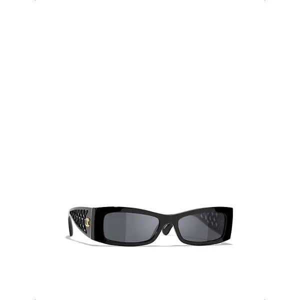 Chanel Ch5566 Rectangle-frame Acetate Sunglasses