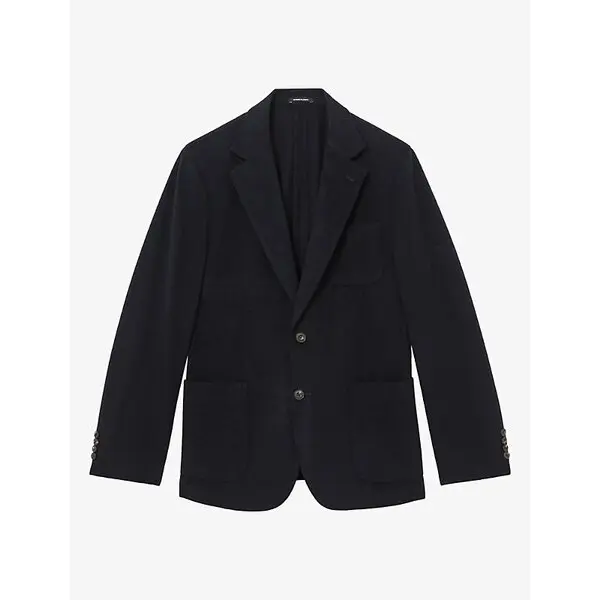 REISS Collin Single-breasted Wool-blend Blazer - Navy