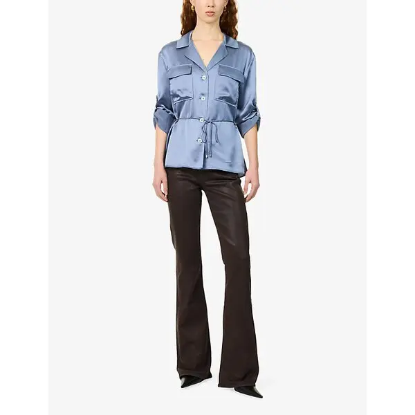 Rag & Bone Sonny Patch-pocket Silk Blouse