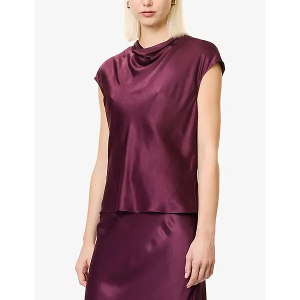 Rails Loretta Cowl-neck Satin Top