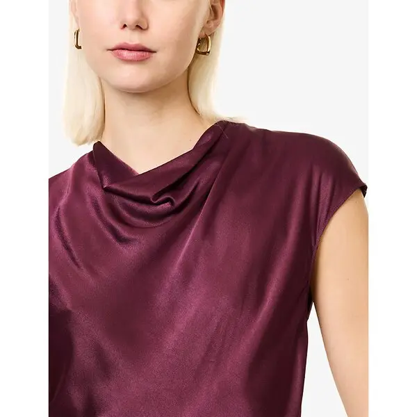 Rails Loretta Cowl-neck Satin Top