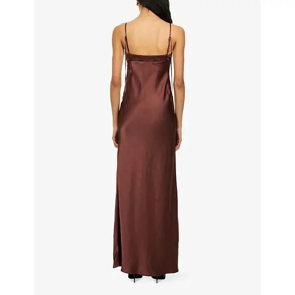 Anna October Norma Sculpted Satin Maxi Dress