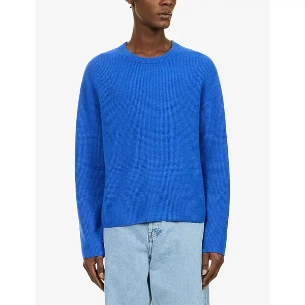 FRAME Crewneck Textured Wool-and-cashmere Jumper