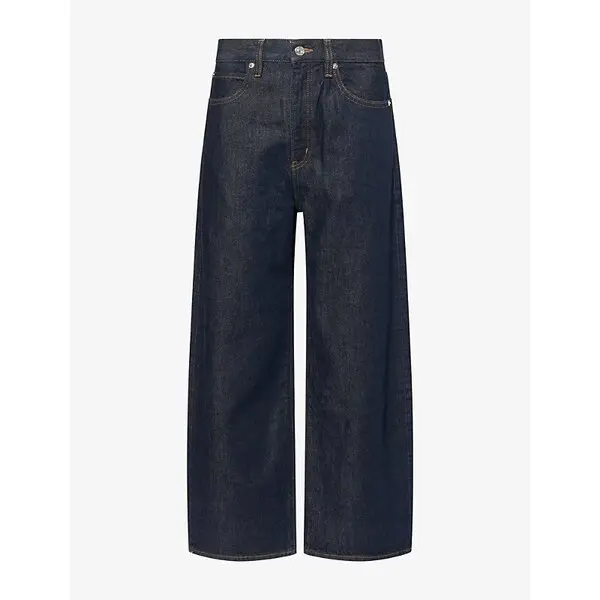 FRAME The Bow Crop Wide-leg High-rise Denim Jeans - Rinse