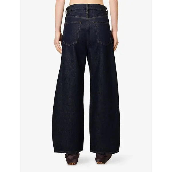 FRAME The Bow Crop Wide-leg High-rise Denim Jeans