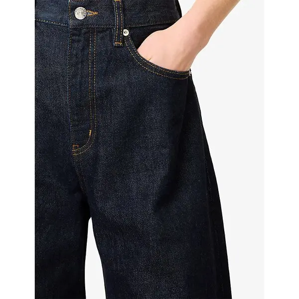 FRAME The Bow Crop Wide-leg High-rise Denim Jeans