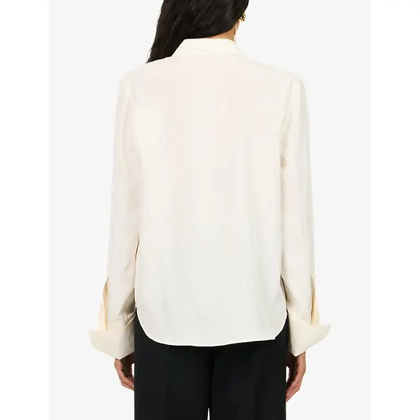 Givenchy Asymmetric Stand-collar Silk Shirt