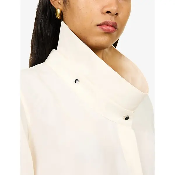 Givenchy Asymmetric Stand-collar Silk Shirt