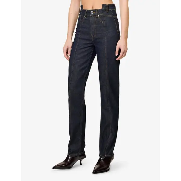 GANNI Fold Straight-leg Denim Jeans