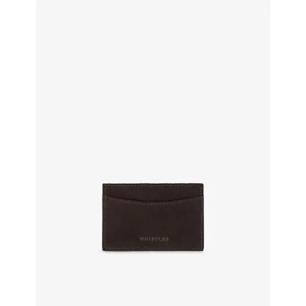 Whistles Brand-debossed Suede Card Holder