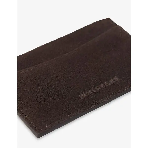 Whistles Brand-debossed Suede Card Holder