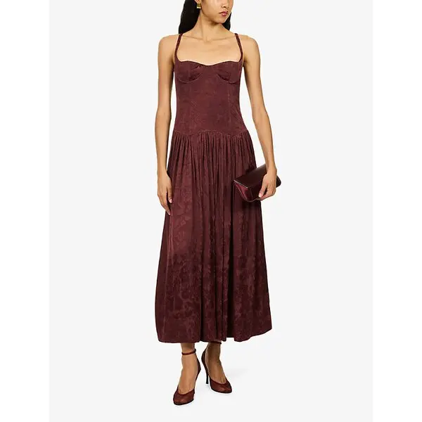 Anna October Antoinette Bodice Satin Midi Dress