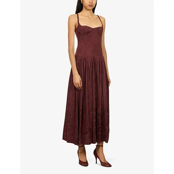 Anna October Antoinette Bodice Satin Midi Dress