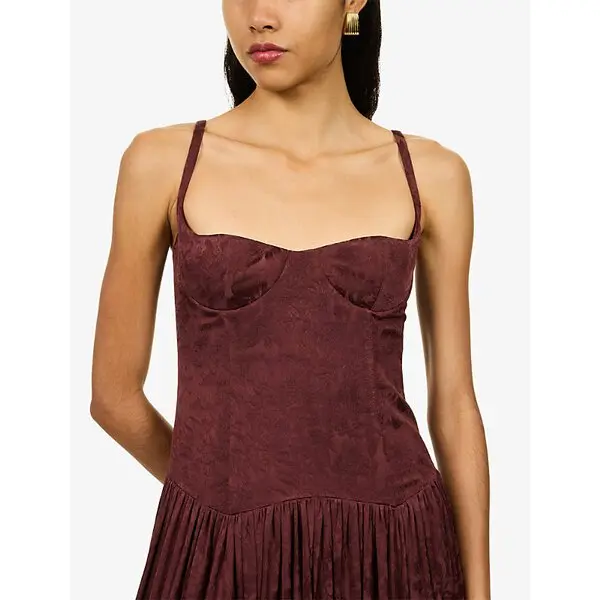 Anna October Antoinette Bodice Satin Midi Dress