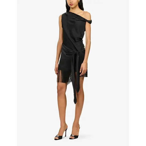 Anna October Batty Draped Satin Mini Dress