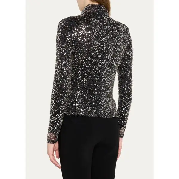 Isabel Marant Étoile Lou Embellished Mesh High-neck Top