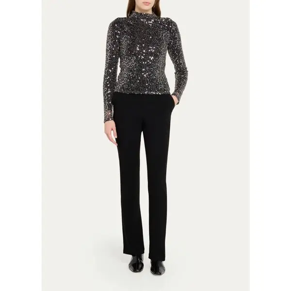Isabel Marant Étoile Lou Embellished Mesh High-neck Top