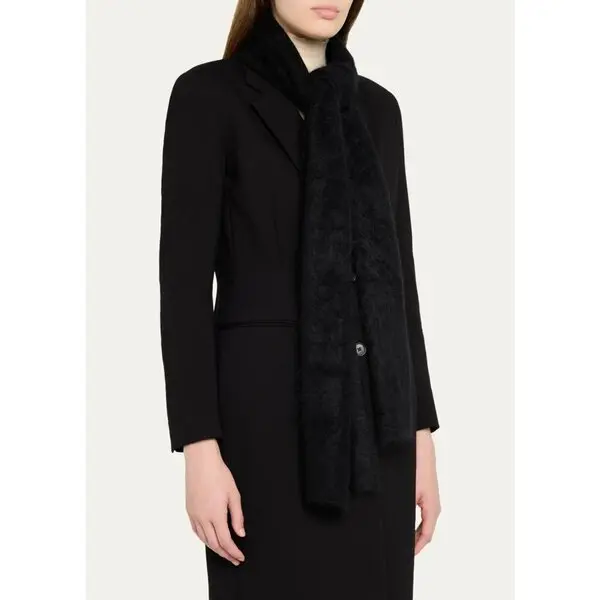 Fleurette Brushed Cashmere Wrap - Black