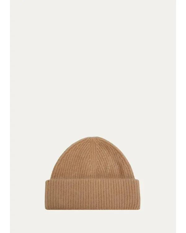 Fleurette Brushed Cashmere Beanie - Camel