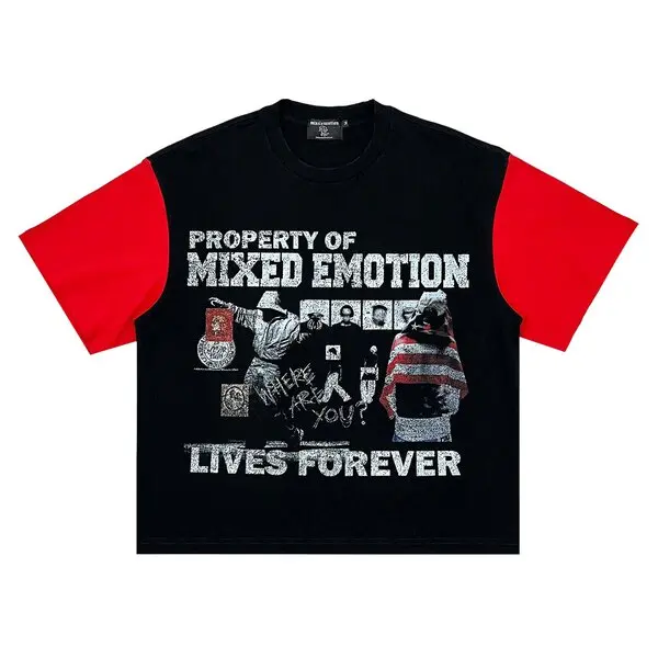 Mixed Emotion Fracture Tee /red