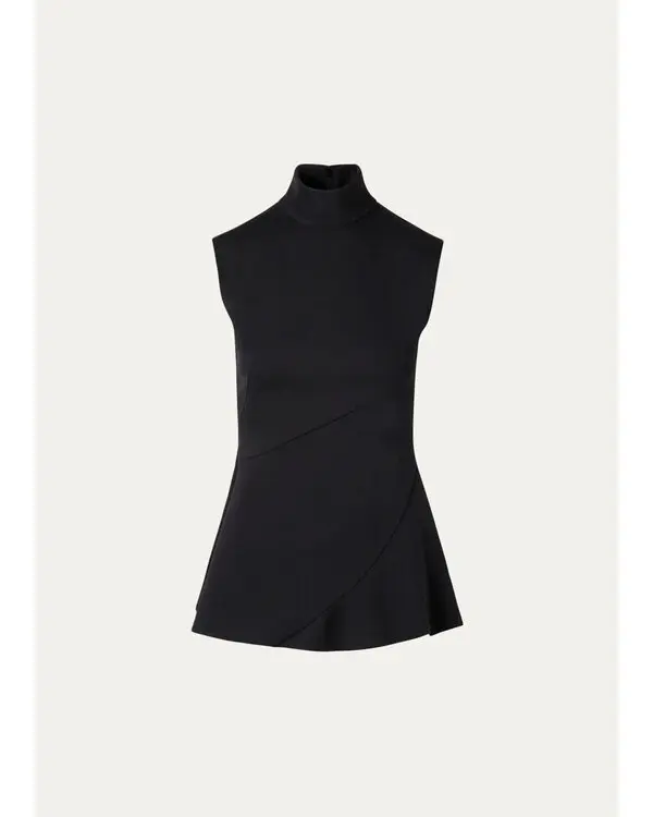 Akris Mock Turtleneck Peplum Top
