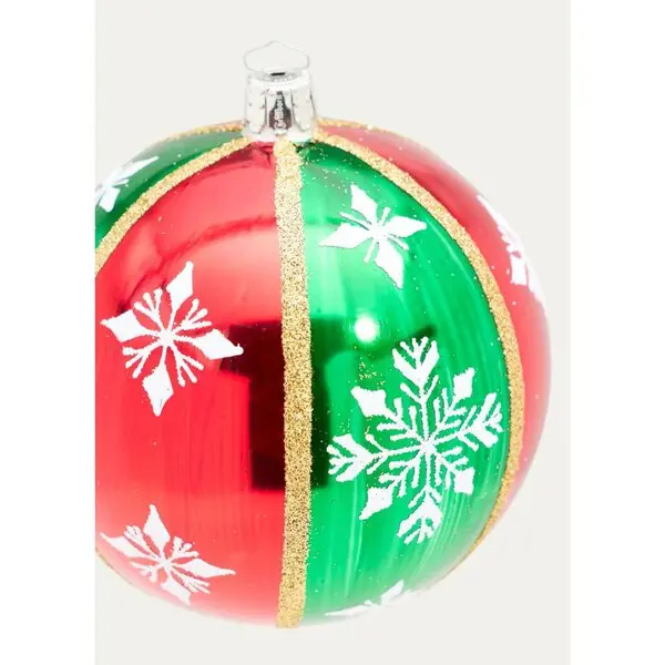 Bergdorf Goodman Snowflake Glass Christmas Ornat