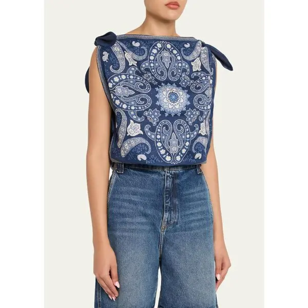 Sea Emelina Printed Tie-side Mini Skirt