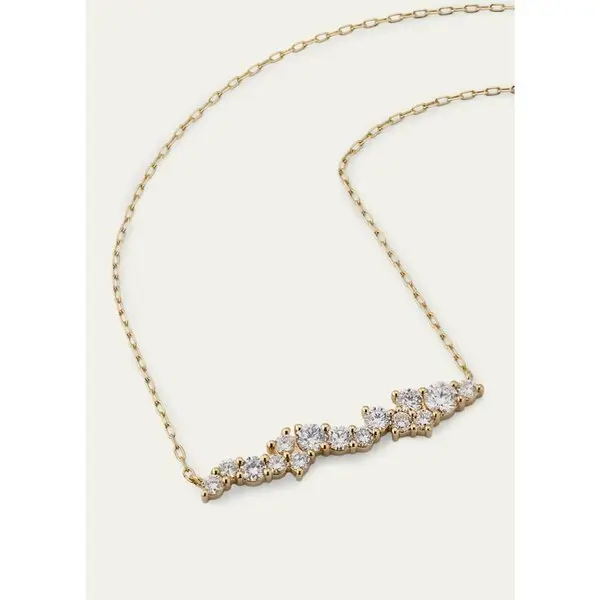 SYDNEY EVAN 14k Yellow Gold Diamond Cocktail Short Bar Necklace