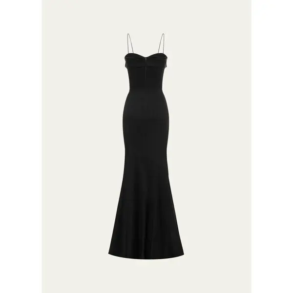 Alex Perry Cupped Draped Satin Gown