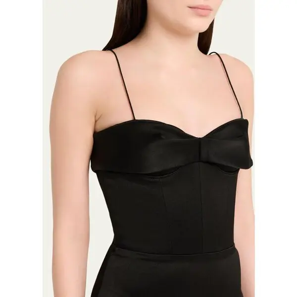 Alex Perry Cupped Draped Satin Gown
