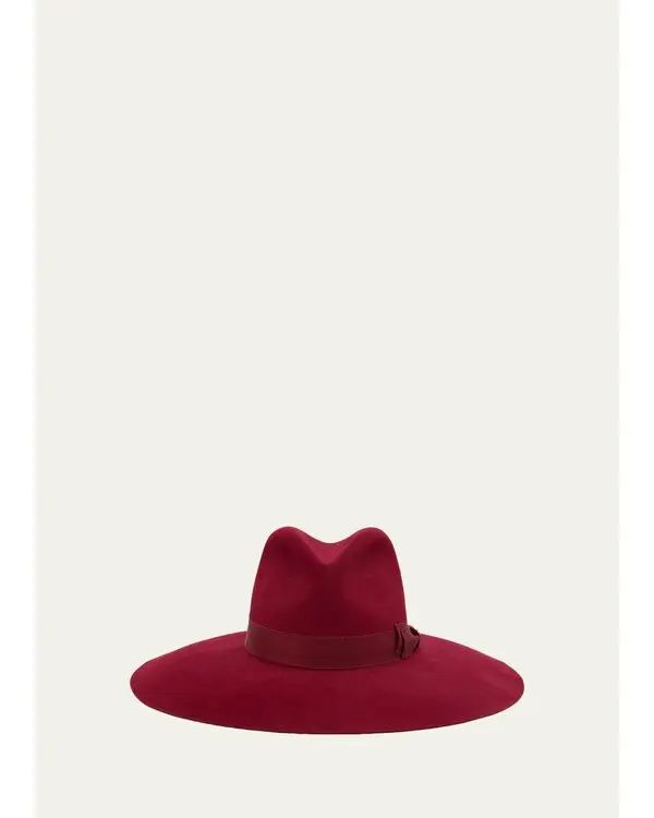Valentino Garavani Vlogo Signature Large-brim Hat - Dark Red