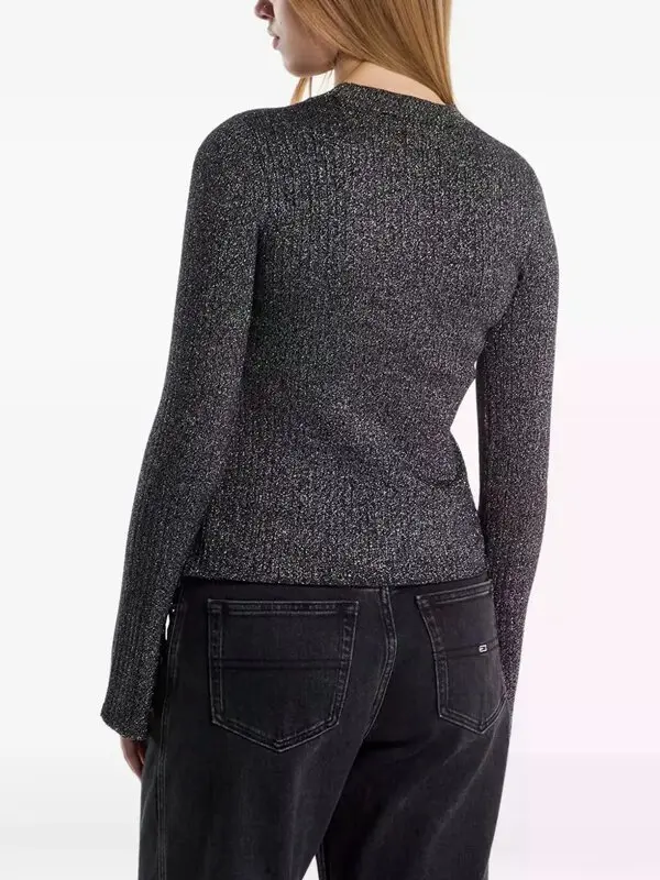 Karl Lagerfeld Metallic-effect Ribbed T-shirt