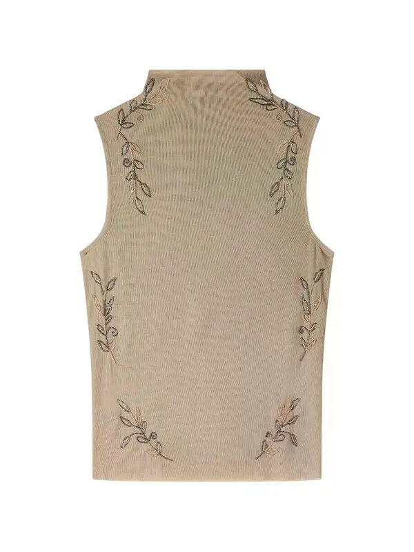 Patrizia Pepe Rose-embellished Sleeveless Top