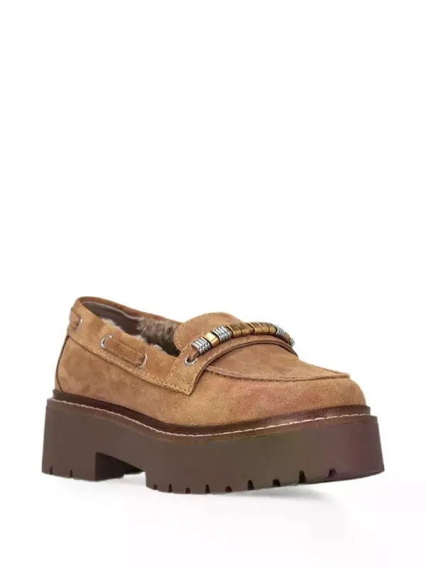 Pinko Logo-embellished Suede Loafers