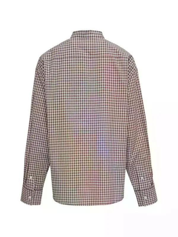 BONBOM Check-pattern Logo-embroidered Shirt