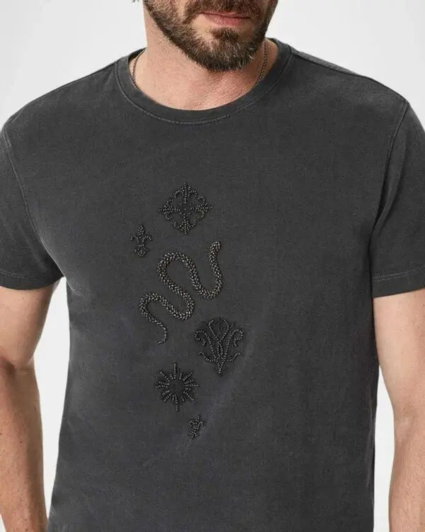 John Varvatos Apos;s Beaded Badges Cotton T-shirt